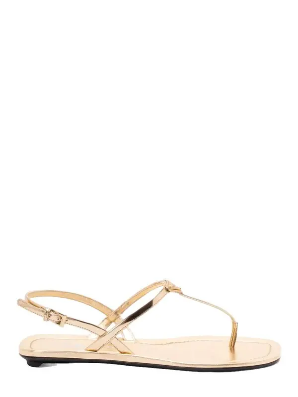 Prada Patent Leather Flat Thong Sandals - Silver