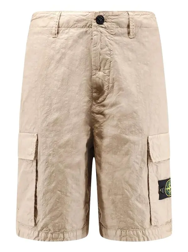 Stone Island Nylon Panama Loose Fit Cargo Bermudas - Multicolor