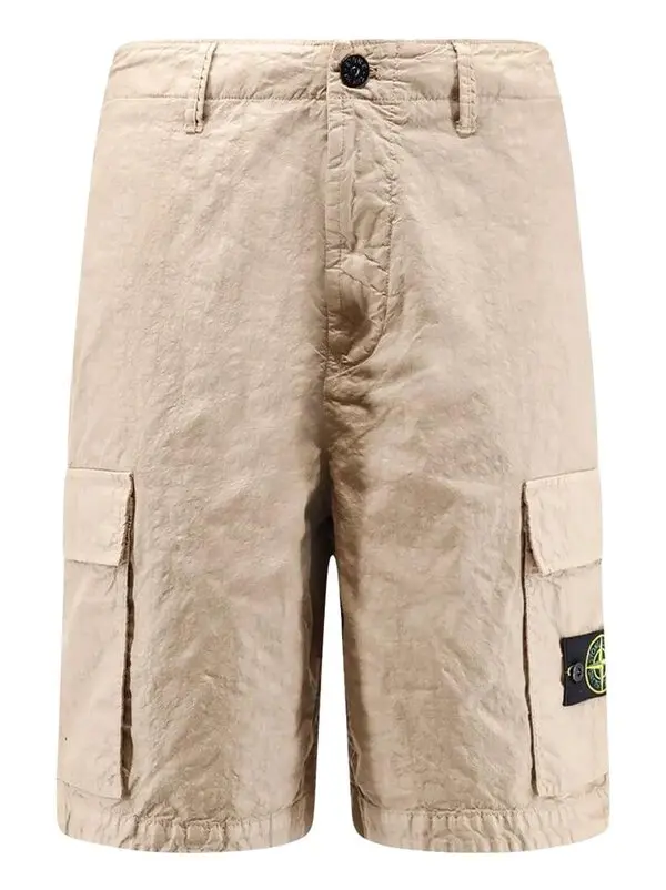 Stone Island Nylon Panama Loose Fit Cargo Bermudas - Multicolor