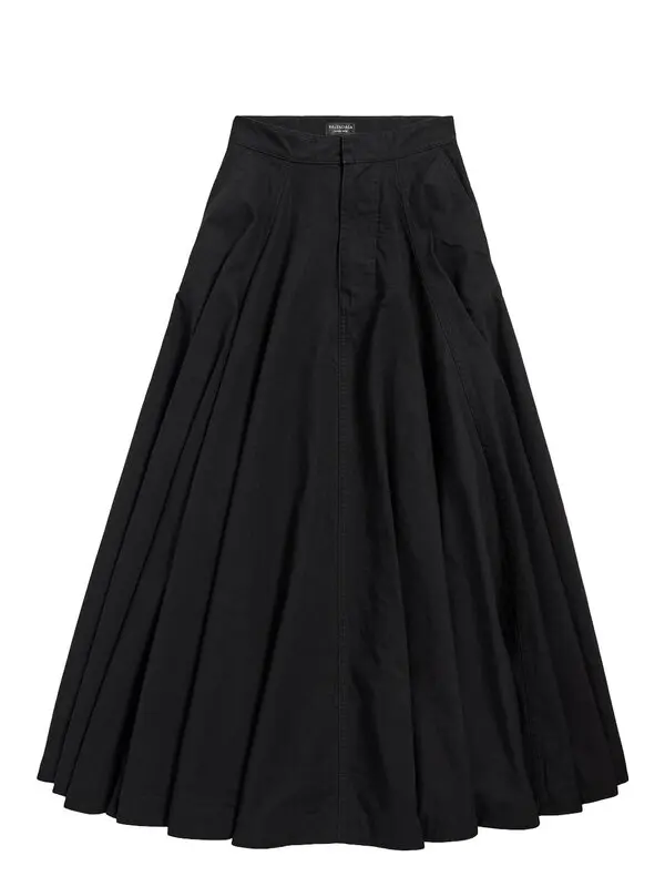 Balenciaga Godet Maxi Skirt - Black