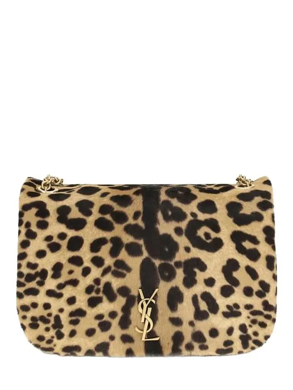 Saint Laurent Leopard Print Shoulder Bag - Cream