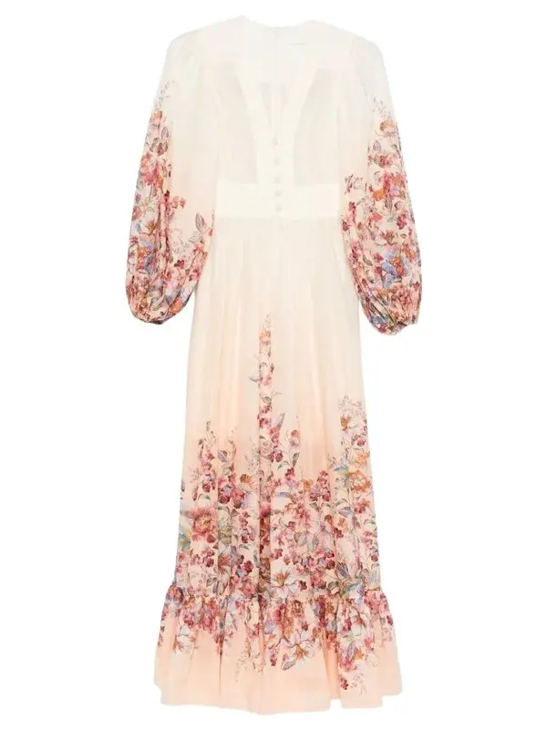 Zimmermann Awaken Plunge Maxi Dress With Separate Slip - Multicolor