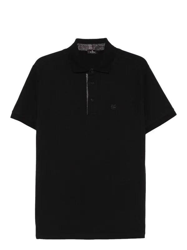 Etro Cotton Piqué Polo Shirt - Black