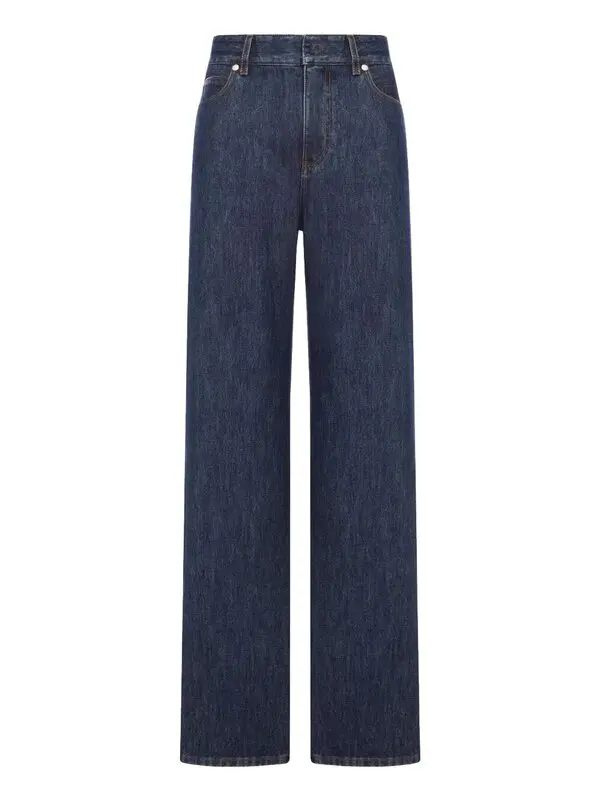 Fendi High-waisted And Straight Leg Five-pocket Jeans - Blue