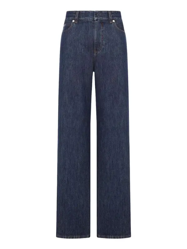 Fendi High-waisted Straight Leg Five-pocket Jeans - Blue