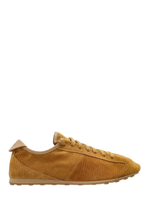 Jacquemus Le Tennis Sneakers In Soft Corduroy-embossed Suede - Brown