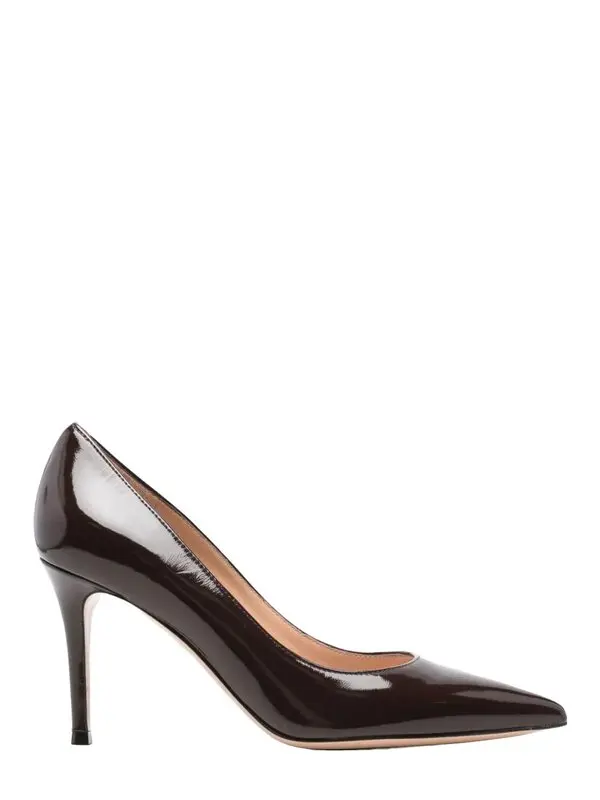 GIANVITO ROSSI Glossy Nappa Leather Pumps - Red