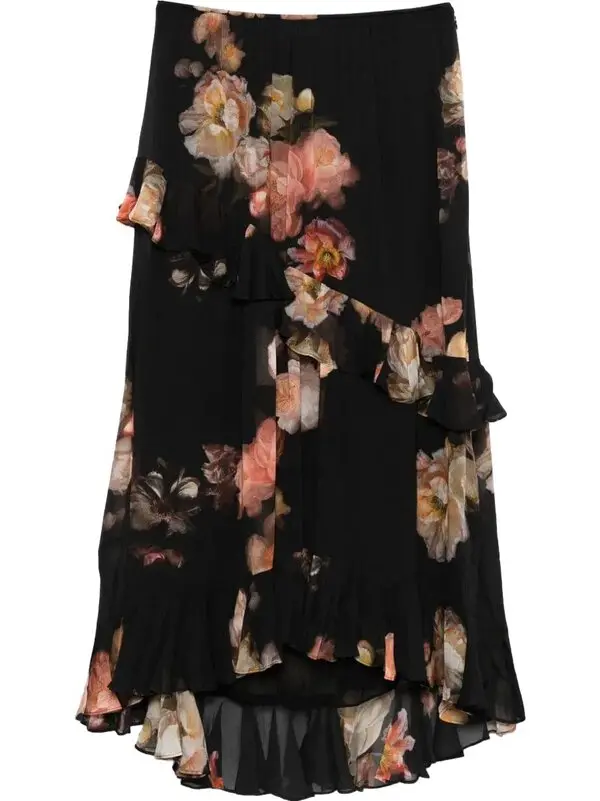 Zimmermann Hypnotic Asymmetrical Midi Skirt - Black