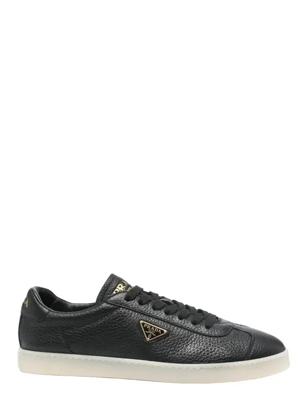 Prada Grained Leather Sneakers - Black