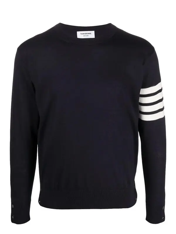 Thom Browne Merino Virgin Wool 4-bar Pullover - Blue