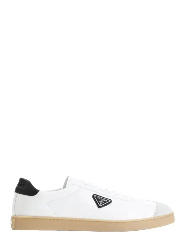 Prada Lane Leather Sneakers - White