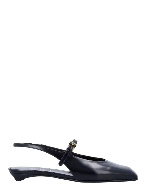 Prada Leather Slingback Ballerinas - Black