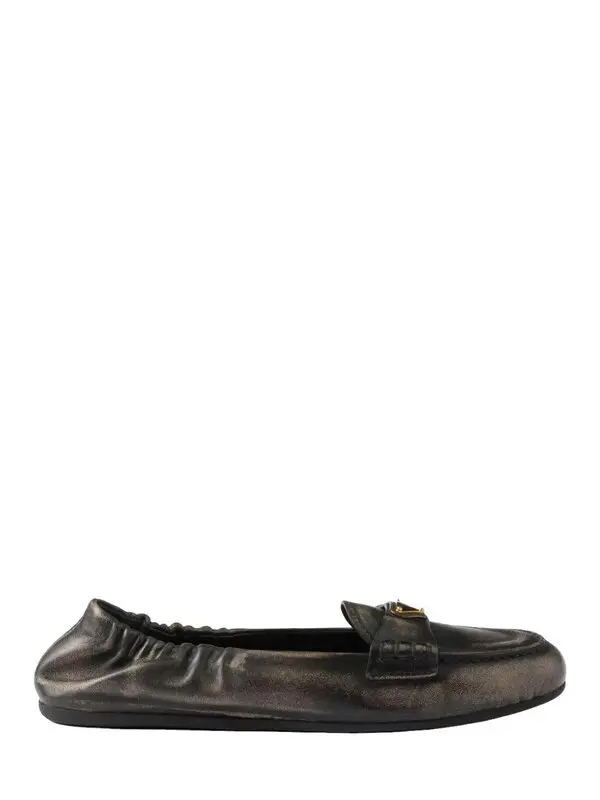 Prada Deconstructed And Flexible Nappa Leather Loafers - Black
