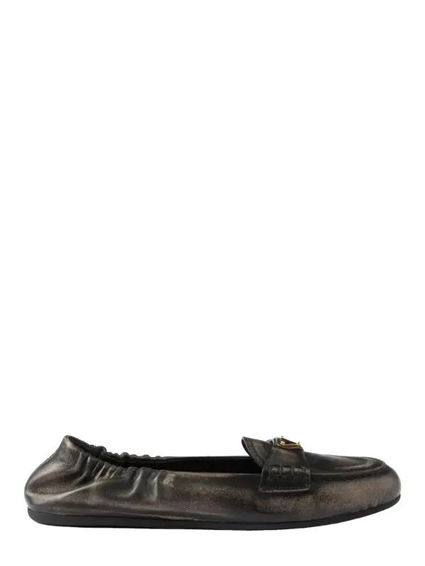 Prada Deconstructed Nappa Leather Loafers - Black