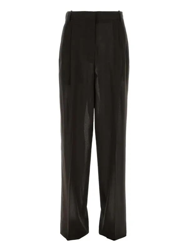 TOM FORD Tailored Wide Leg Pleated Trousers - Multicolor