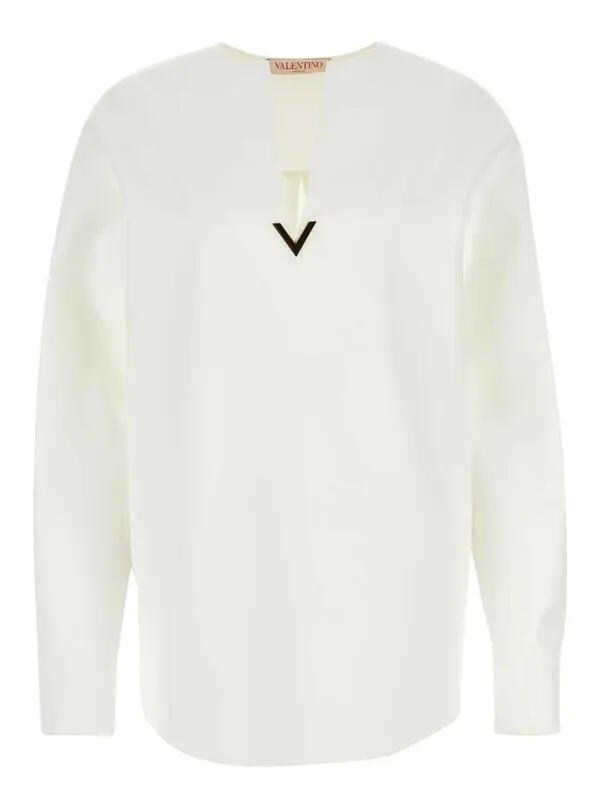Valentino Garavani Cotton Blend Blouse - White
