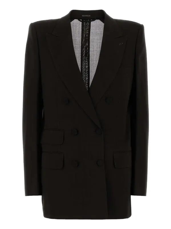 TOM FORD Light Virgin Wool Double Breasted Jacket - Multicolor