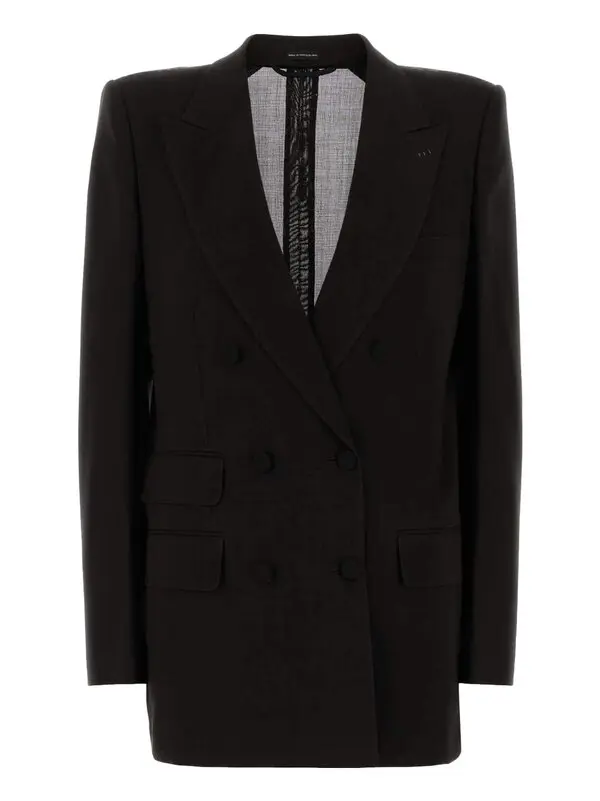 TOM FORD Light Virgin Wool Double Breasted Jacket - Multicolor