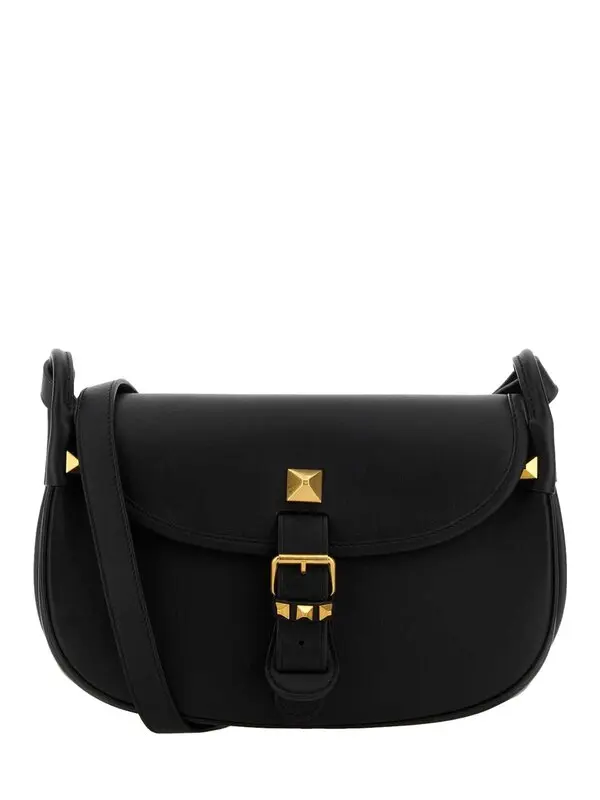 Valentino Garavani Leather Flaneuse Crossbody Bag - Black