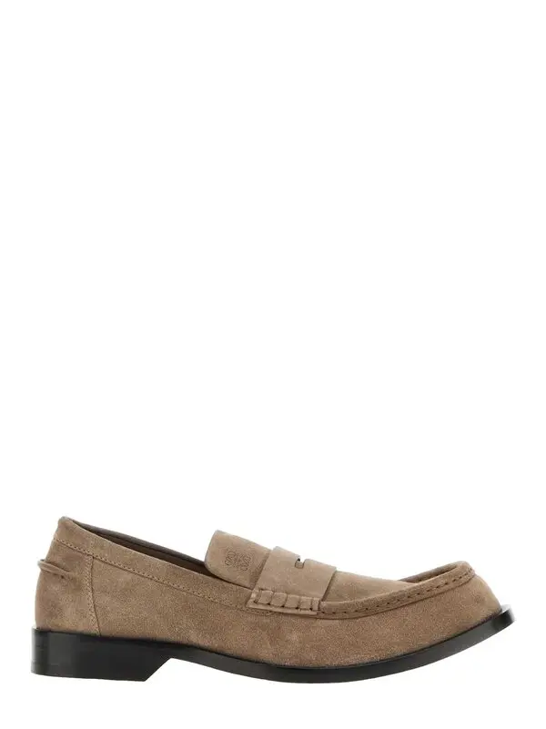 Loewe Suede Bobine Loafers - Brown