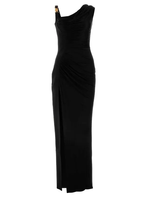 Versace Satin Long Dress - Black