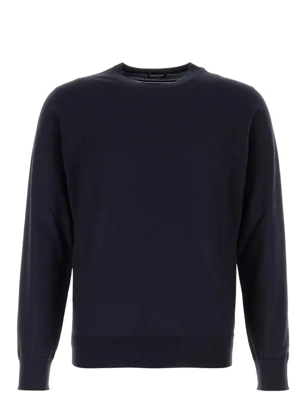 Zegna Midnight Cashmere Blend Sweater - Blue