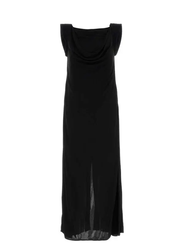 Bottega Veneta Crepe Long Dress - Black