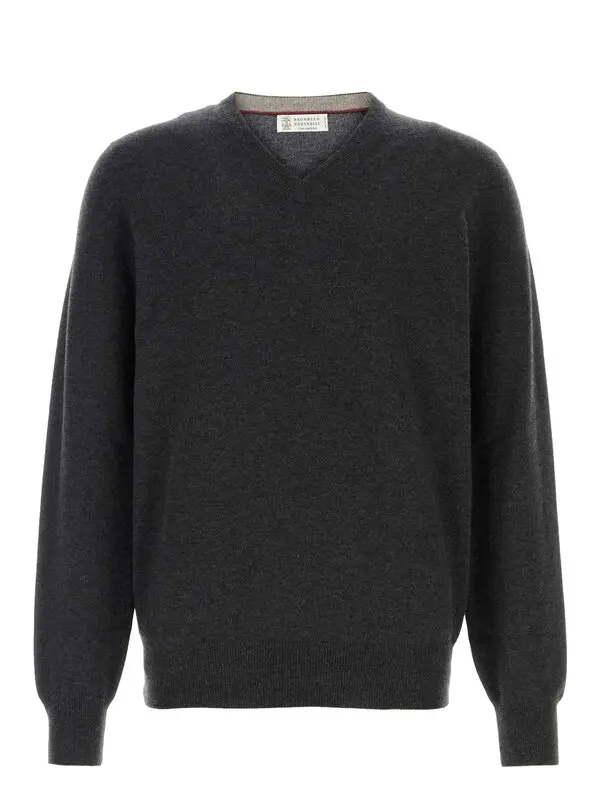 Brunello Cucinelli Charcoal Cashmere Sweater - Gray