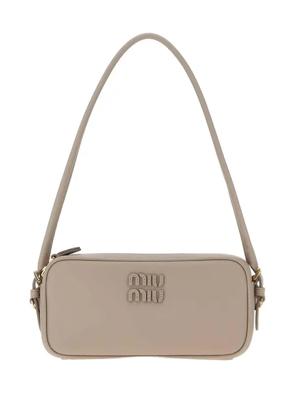 Miu Miu Leather Shoulder Bag - Gray