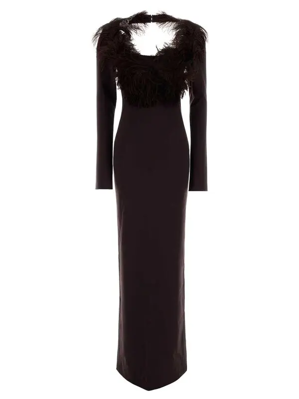Attico Jersey Long Dress - Purple
