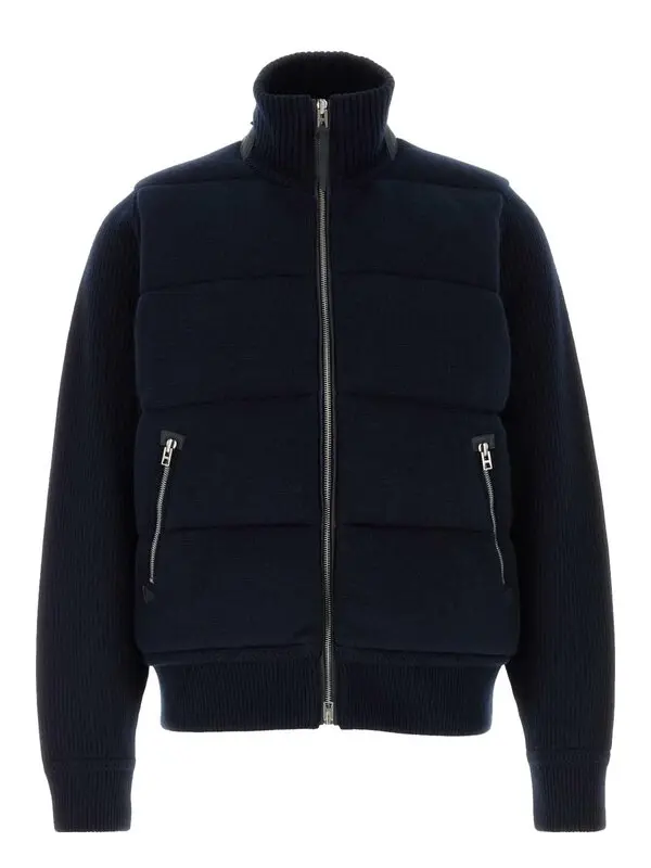 TOM FORD Navy Wool Cardigan - Blue