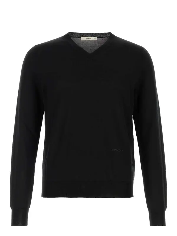 Fendi Stretch Wool Sweater - Black