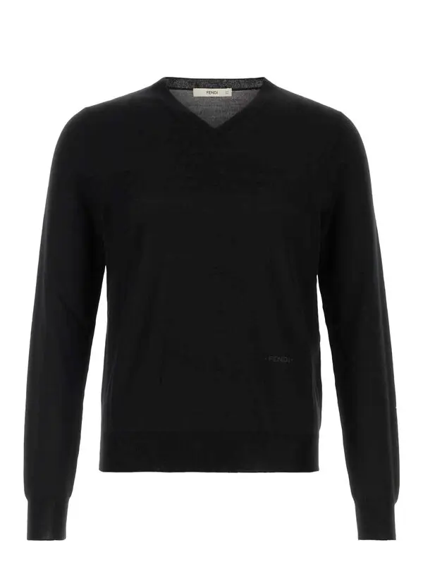 Fendi Stretch Wool Sweater - Black
