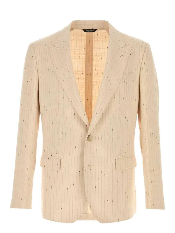 Dolce & Gabbana Embroidered Jersey Blazer - Striped