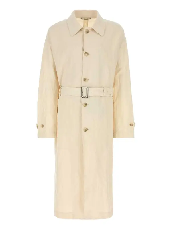 Dolce & Gabbana Sand Cotton Blend Trench Coat - Brown