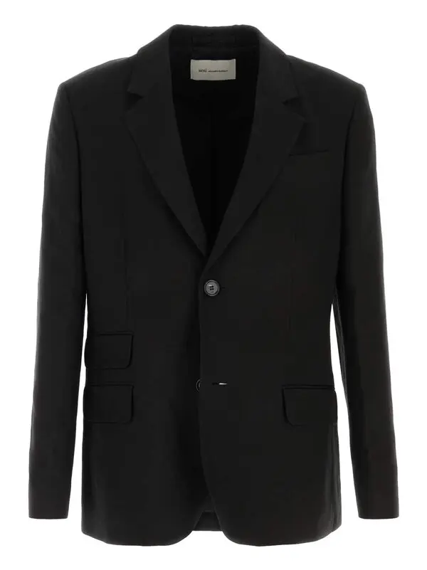 AMI Paris Viscose Blend Blazer - Black
