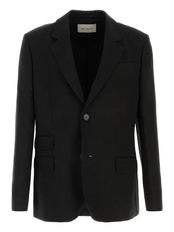 AMI Paris Viscose Blend Blazer - Black