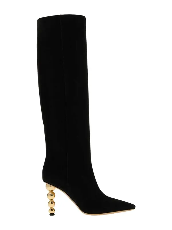 FERRAGAMO Suede Lotty Boots - Black