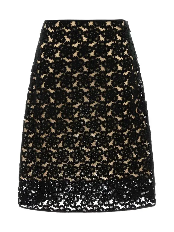 Miu Miu Lace Skirt - Black