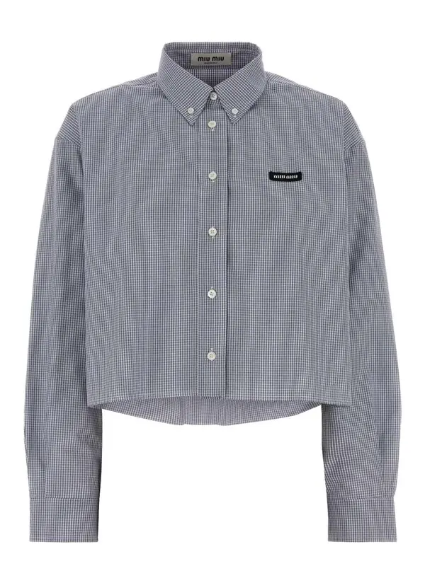 Miu Miu Embroidered Poplin Oversize Shirt - Multicolor