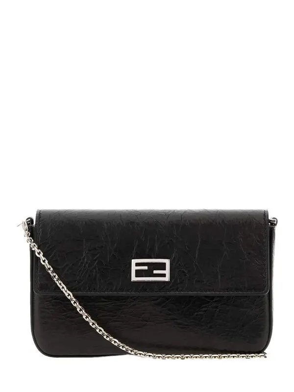 Fendi Leather Tube Wallet - Black