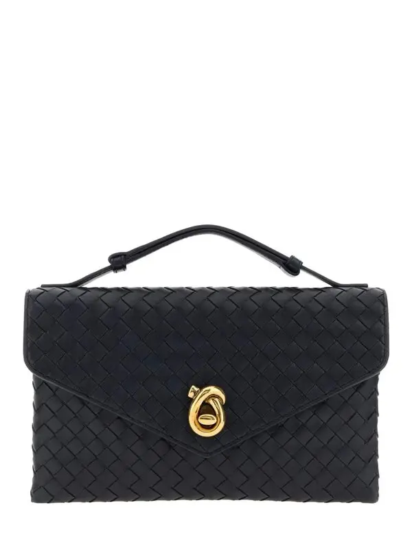 Bottega Veneta Leather Knot Lock Handbag - Blue