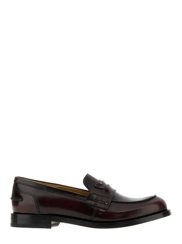 Fendi Leather Ateneo Loafers - Red