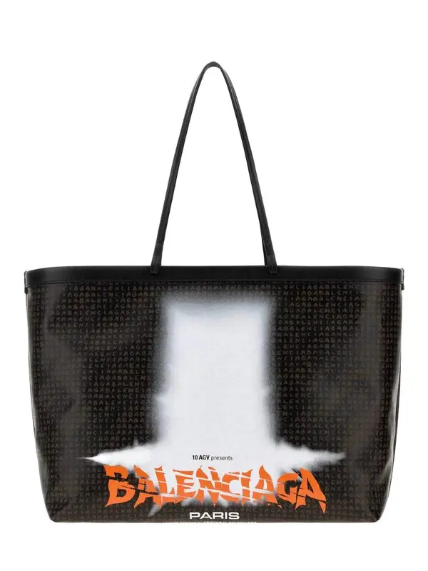 Balenciaga Printed Canvas Shopper Tote Bag - Multicolor