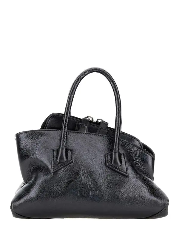 Attico Leather Mini La Passeggiata Handbag - Gray
