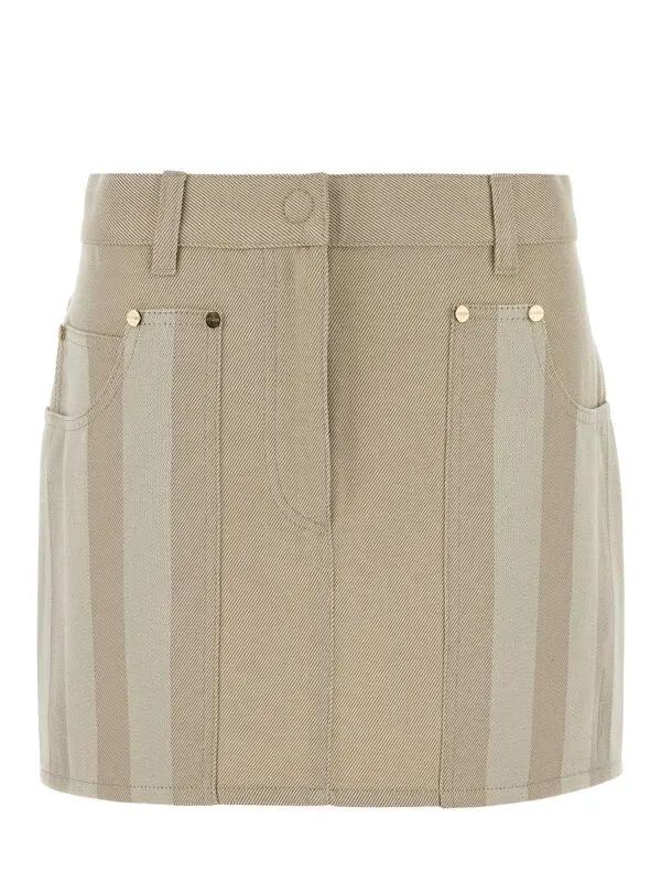 Fendi Beige Drill Mini Skirt - Brown