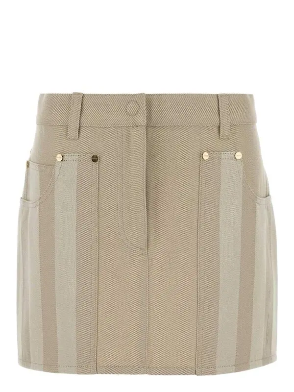 Fendi Drill Mini Skirt - Brown