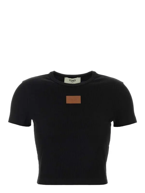 Fendi Stretch Cotton T-shirt - Black