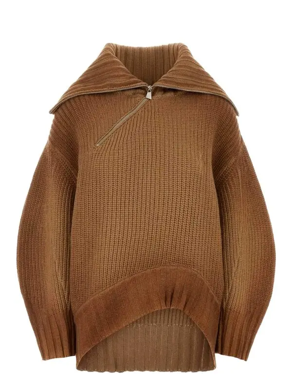 Attico Wool Blend Sweater - Brown