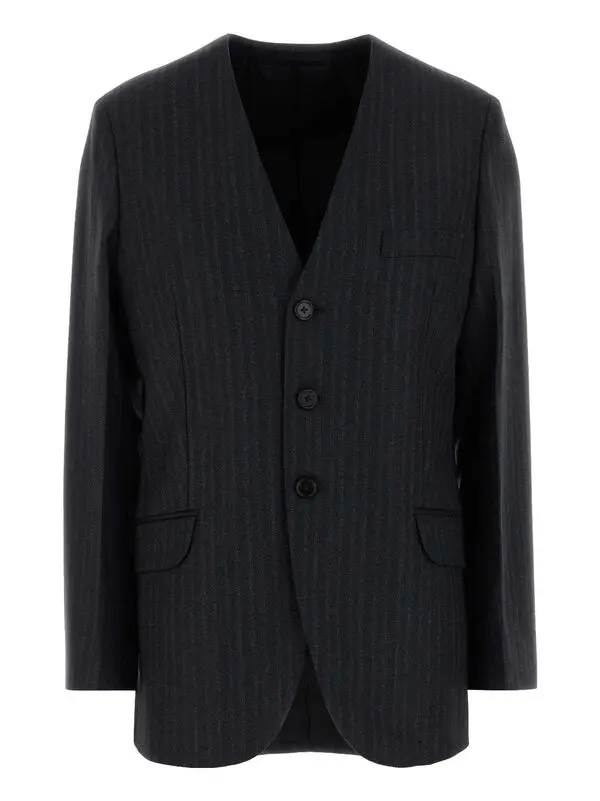 JIL SANDER Embroidered Wool Blazer - Multicolor